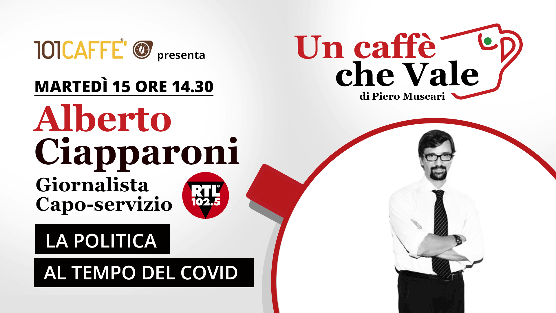 Alberto Ciapparoni, un caffè che vale. live del 15 Settembre| Italia Vale